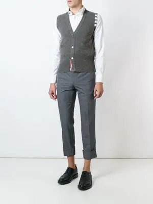 Thom Browne Sleeveless Cardigan - Grey