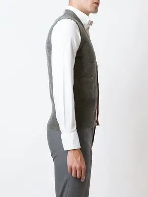 Thom Browne Sleeveless Cardigan - Grey