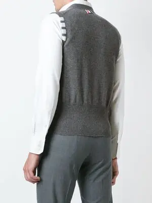 Thom Browne Sleeveless Cardigan - Grey