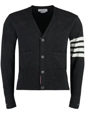 Thom Browne 4-bar Cashmere Cardigan - Grey