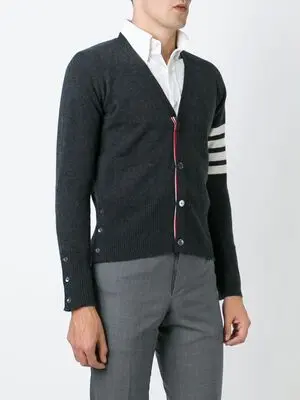 Thom Browne 4-bar Cashmere Cardigan - Grey