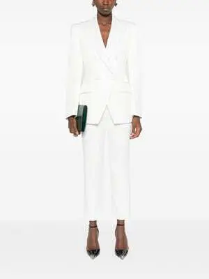 Alexander McQueen Crepe Cigarette Trousers - White