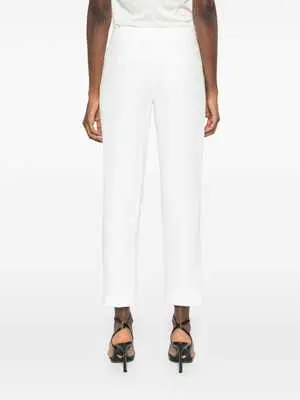 Alexander McQueen Crepe Cigarette Trousers - White