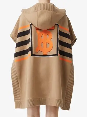 Burberry Monogram Motif Intarsia Cape