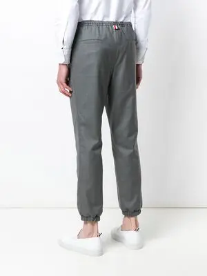 Thom Browne Drawstring-waist Wool Track Pants - Grey