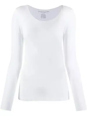 Majestic Filatures Fitted Jersey Top - White