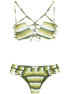 AMIR SLAMA Striped Bikini - Green