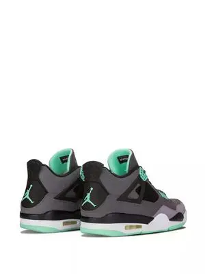 JORDAN Air 4 Retro Green Glow Sneakers - Grey