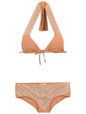 AMIR SLAMA Lace Up Bikini - Neutrals