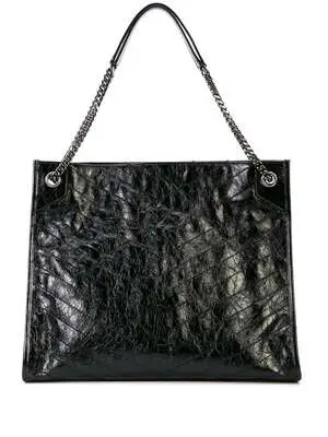 Saint Laurent Niki Crinkled Effect Tote Bag Black