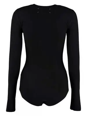 MAISON MARGIELA Round-neck Jersey Bodysuit - Black