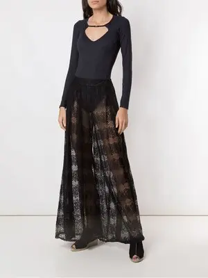 AMIR SLAMA Wide-leg Lace Trousers
