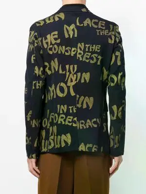 Comme Des Garçons Typographic-print Blazer