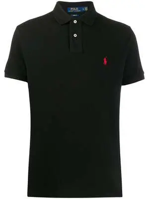 Polo Ralph Lauren Embroidered Logo Polo Shirt - Black