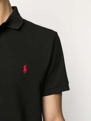 Polo Ralph Lauren Embroidered Logo Polo Shirt - Black