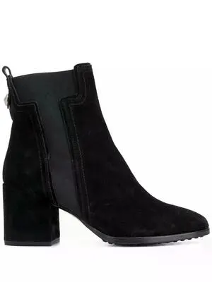 TOD'S Leather Ankle Boots - Black