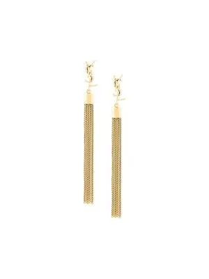 Saint Laurent Monogram Mini Tassel Earrings
