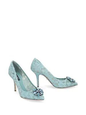 Dolce & Gabbana 90mm Lace Brooch Pumps