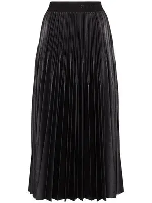 Givenchy Logo Waistband Pleated Midi Skirt