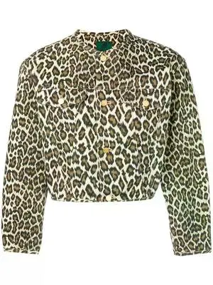JEAN PAUL GAULTIER Leopard Print Cropped Jacket - Brown