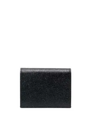 Thom Browne Pebble-grain Double Card Holder - Black