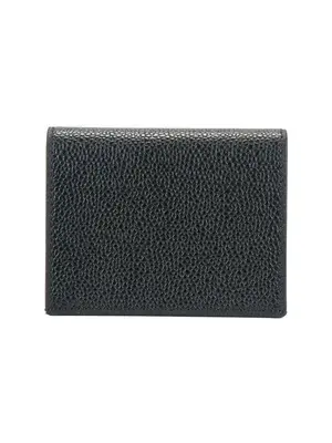 Thom Browne Pebble-grain Double Card Holder - Black