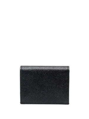 Thom Browne Pebble-grain Double Card Holder - Black