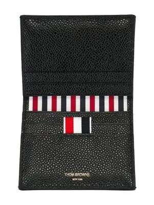 Thom Browne Pebble-grain Double Card Holder - Black