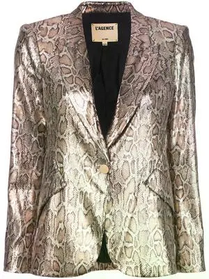 L'Agence Sequin Leopard Print Blazer