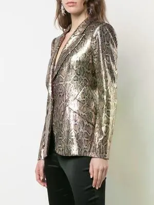 L'Agence Sequin Leopard Print Blazer