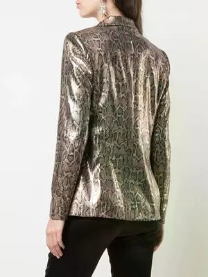 L'Agence Sequin Leopard Print Blazer