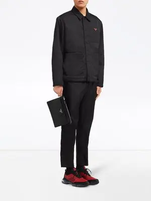 Prada Logo Saffiano Leather Clutch