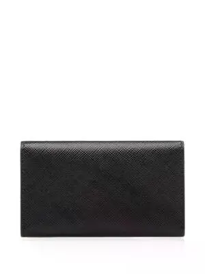 Prada Logo Keychain Wallet - Black