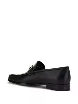 FERRAGAMO Moccasins With Gancini Ornament - Black