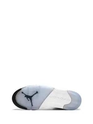 JORDAN Air 5 Retro Metallic Silver Sneakers - White