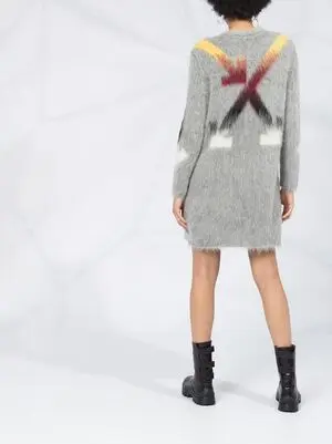 Off-White - Fuzzy Knit Arrow Logo Dress