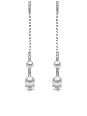 Yoko London 18kt White Gold Pearl And Diamond Earrings - Silver