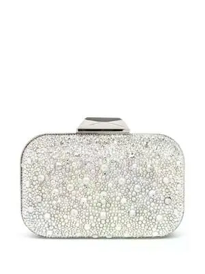 JIMMY CHOO Cloud Clutch Bag With Swarovski Crystals - Silver