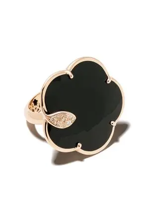 Pasquale Bruni 18kt Rose Gold Diamond & Onyx Ring