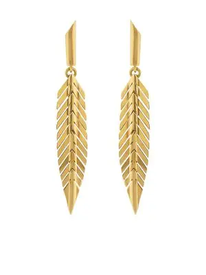 CADAR 18k Yellow  Small Feather Drop Earrings Gold