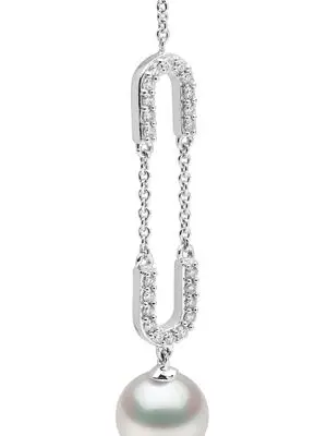 Yoko London 18kt White Gold Freshwater Pearl And Diamond Drop Earrings