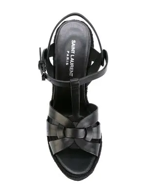 Saint Laurent Tribute Espadrille Wedge - Black