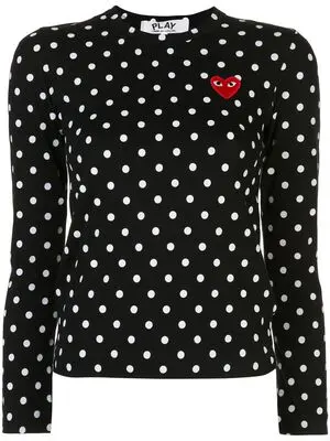 Play Comme Des Garcon Polka Dot T-shirt - Black
