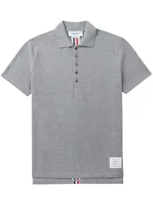 Thom Browne Rwb-stripe Polo Shirt - Grey