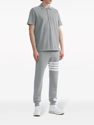 Thom Browne Rwb-stripe Polo Shirt - Grey