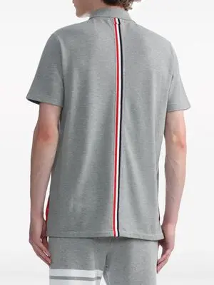 Thom Browne Rwb-stripe Polo Shirt - Grey
