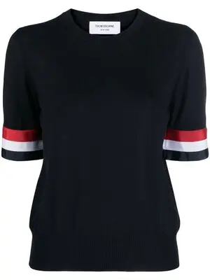 Thom Browne Rwb Cuff Fine Merino Tee