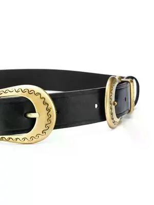 Alberta Ferretti Double Buckle Leather Belt