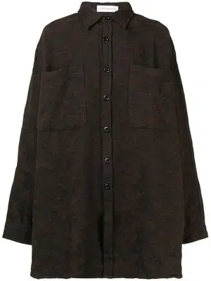 Faith Connexion Oversized Textured Shirt - Brown