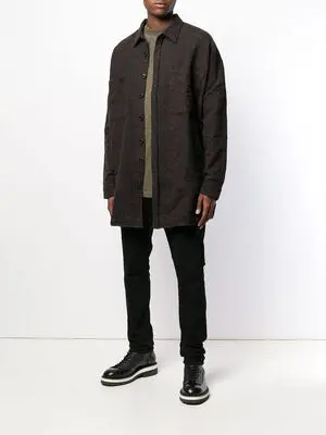Faith Connexion Oversized Textured Shirt - Brown